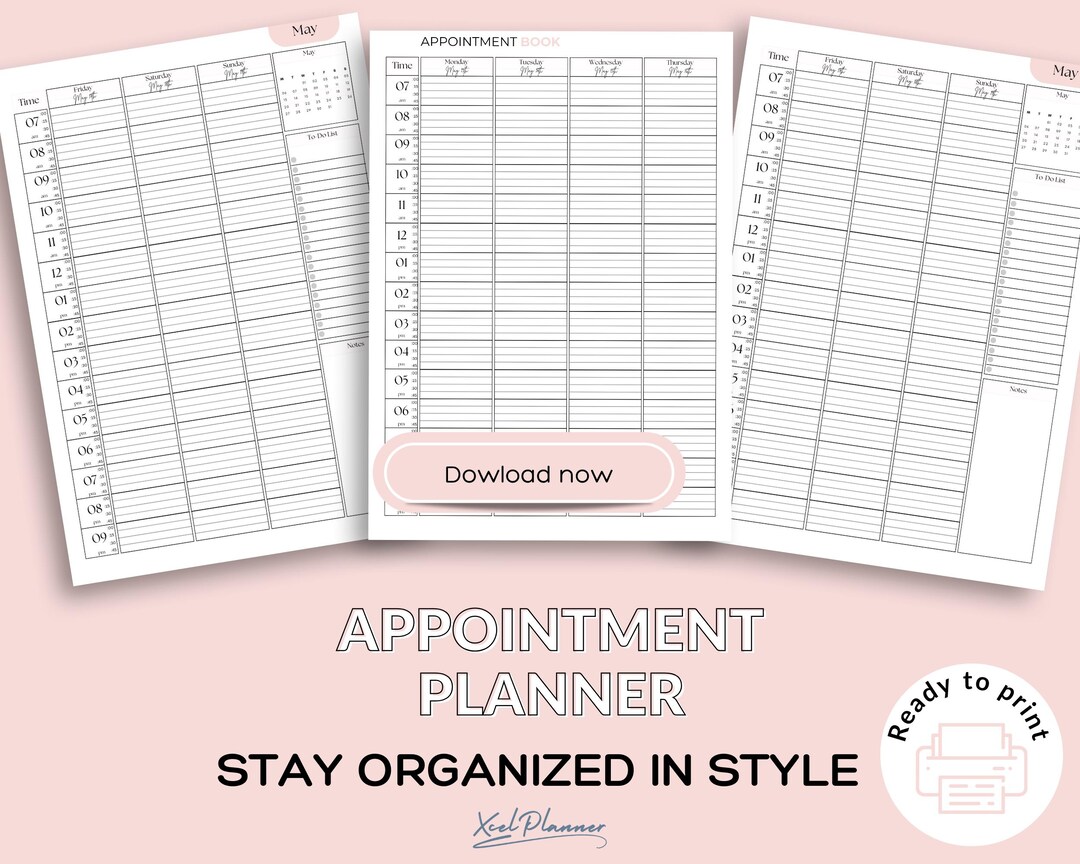 Customizable Canva Salon Appointment Book Template / 15-minute Interval ...