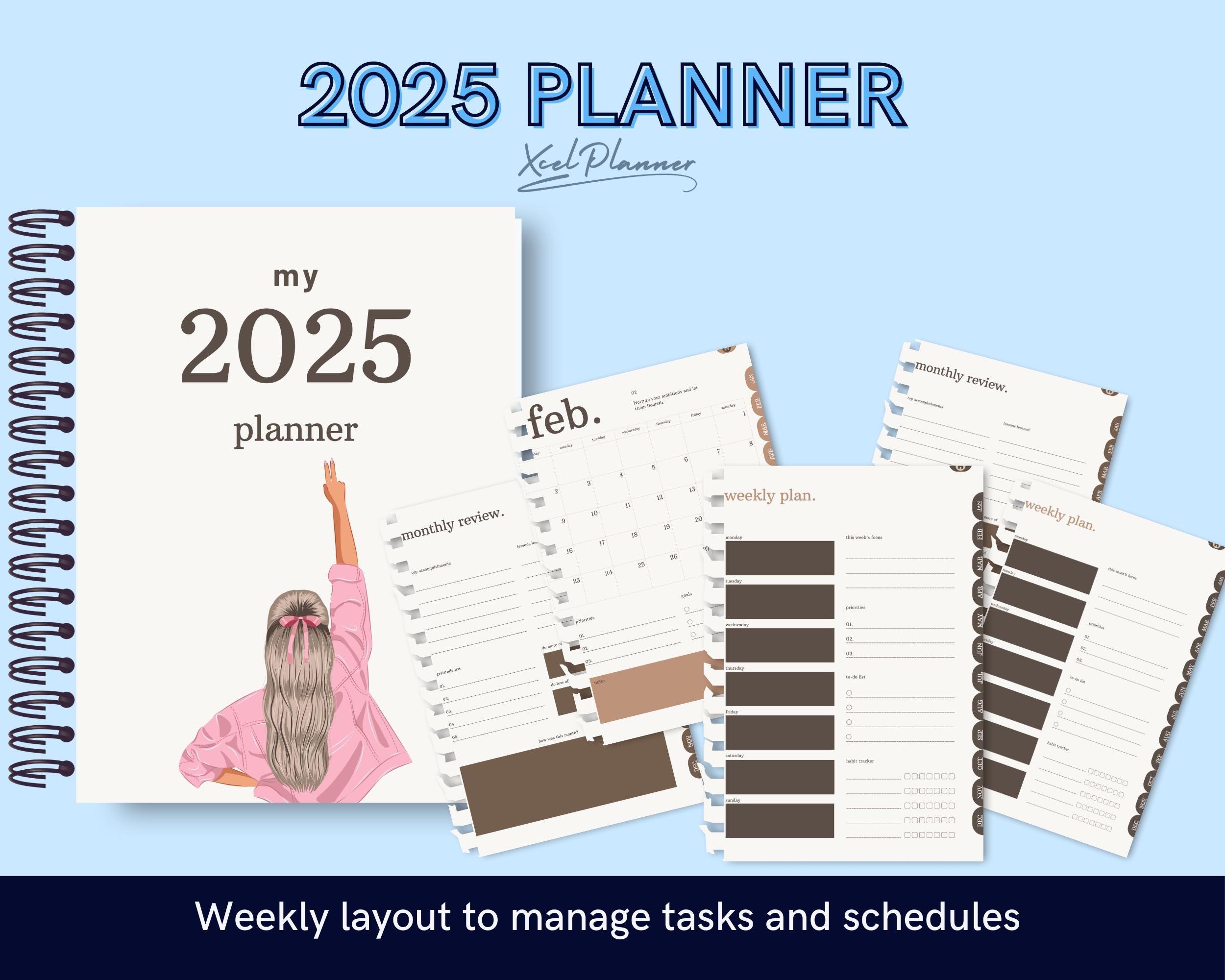 2025 Digital Planner Template With Cozy Fall and Book Lover Stickers ...