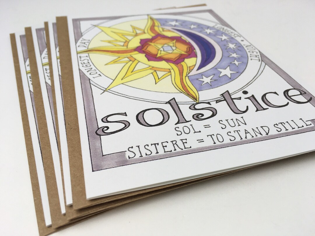 Solstice Cards 4-pack, Summer/winter Solstice Large Folded Greeting ...