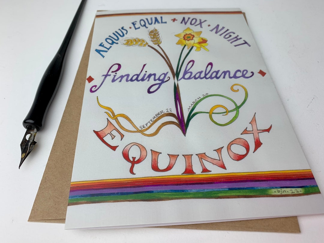 Equinox Cards 4-pack, Fall/spring Equinox Large Folded Greeting Cards ...