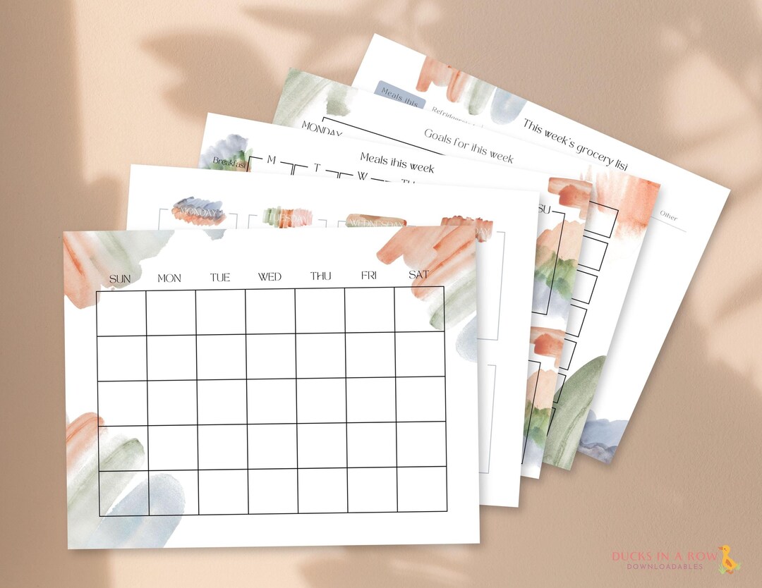 Organize My Week Bundle in Watercolor | Digital Download Calendars ...