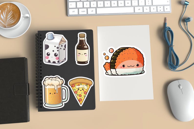 Kawaii Cute Food Stickers, Cute Food PNG Stickers, Food Stickers ...