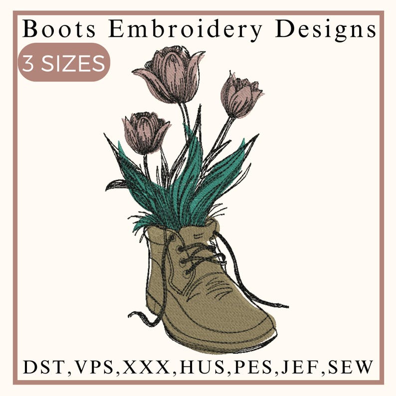 Boot Embroidery Design, Floral Boot Embroidery, Cowboy Boot Embroidery ...