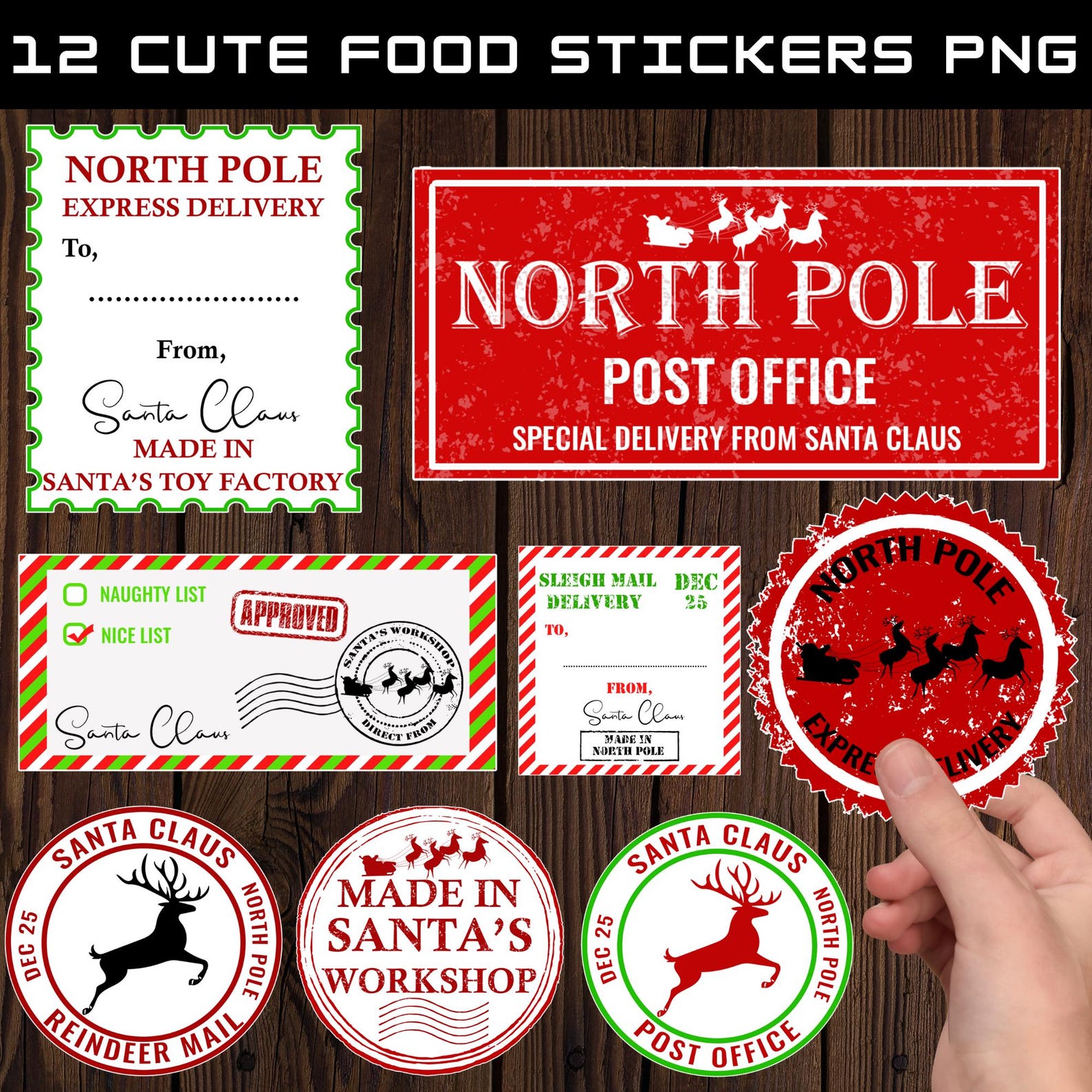 North Pole Stickers, From Santa Gift Tag Sticker, North Pole Mail ...