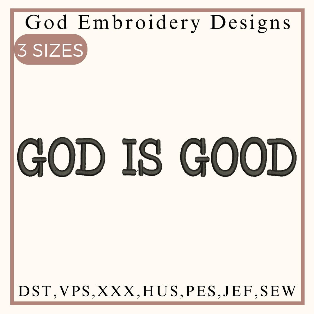 God is Good Embroidery Design, Christian Embroidery, Religious ...