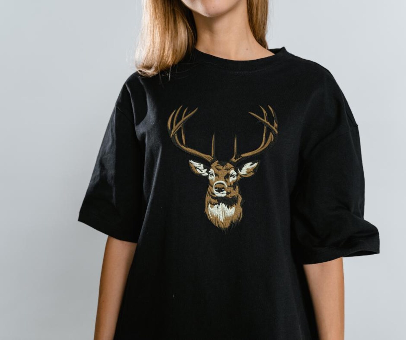 Deer Embroidery Design, Buck Head Embroidery, Christmas Deer Embroidery ...