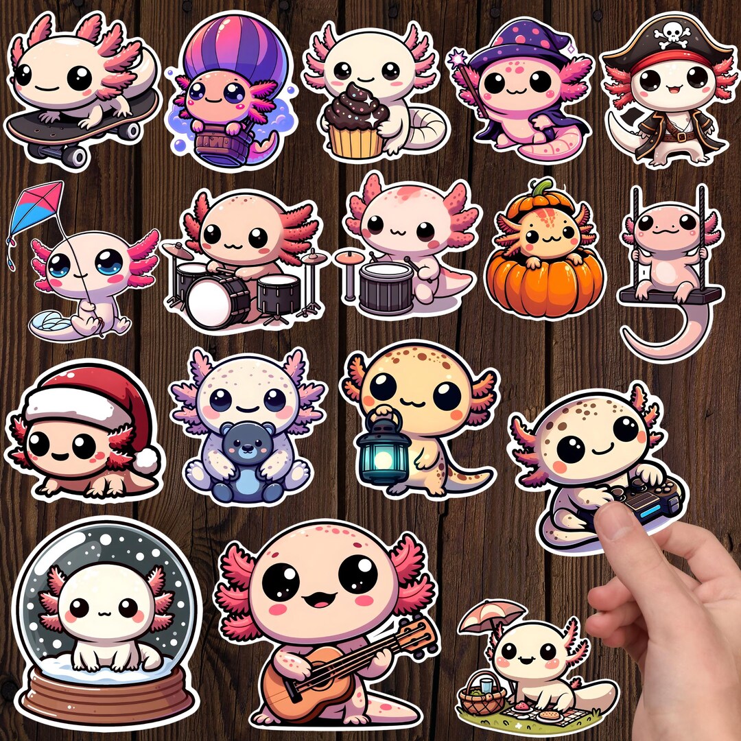 Axolotl Stickers, Axolotl Vinyl Sticker, Cute Axolotl Sticker,opossum ...