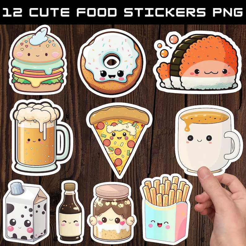 Kawaii Cute Food Stickers, Cute Food PNG Stickers, Food Stickers ...