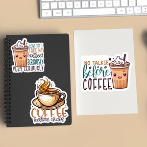 Coffee Stickers, Iced Coffee Sticker, Cute Dessert Stickers, Coffee ...
