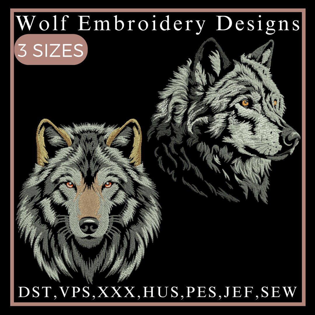Wolf Embroidery Design, Mystic Wolf Head Embroidery, White Wolf Face ...