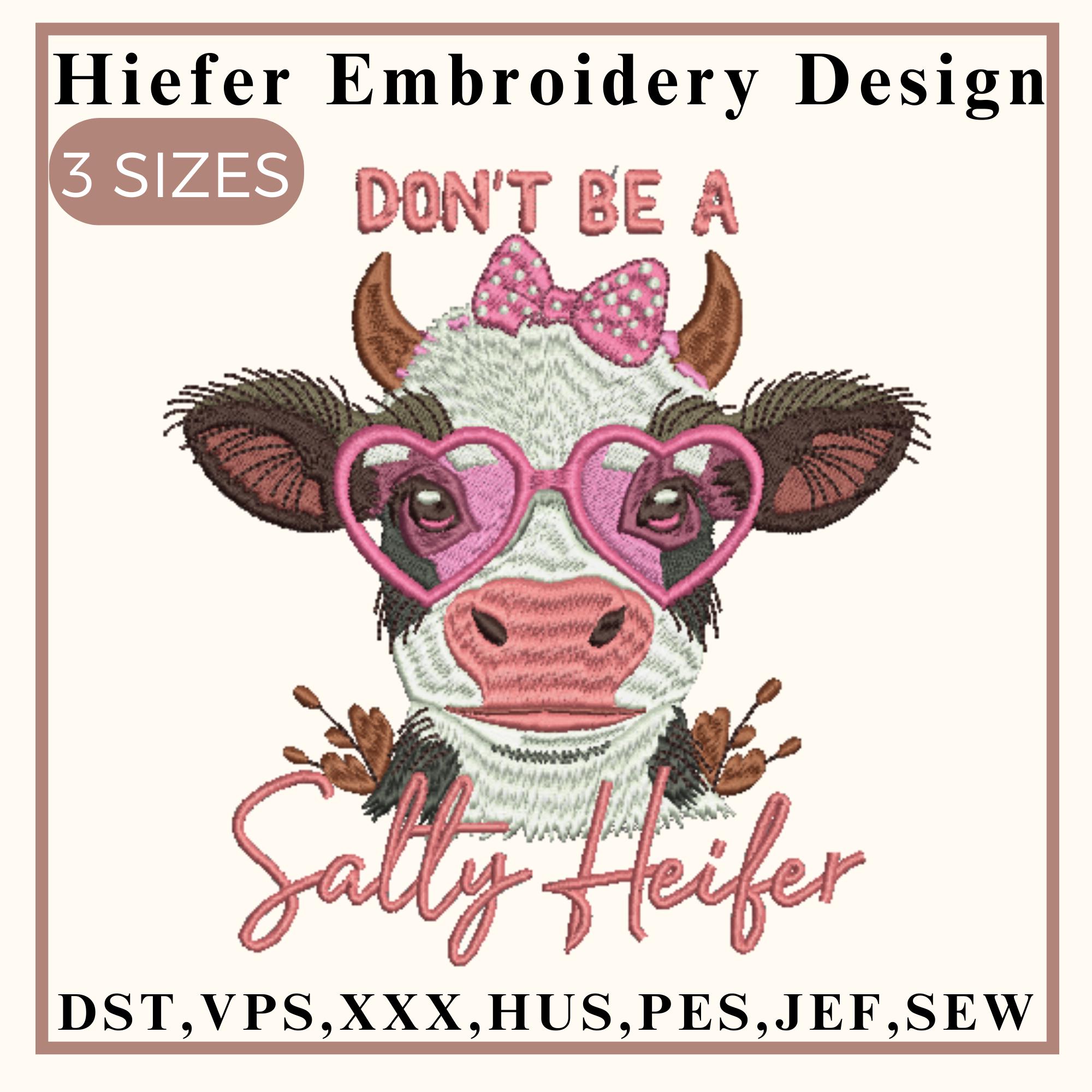 Highland Cow Embroidery Design, Dont Be Salty Embroidery,cow Embroidery ...