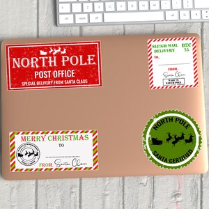 North Pole Stickers, From Santa Gift Tag Sticker, North Pole Mail ...