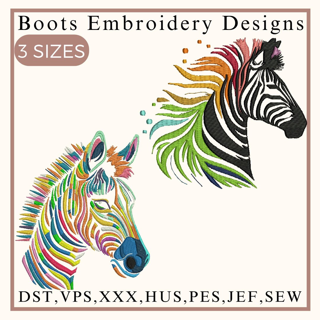 Zebra Embroidery Design, Floral Zebra Embroidery, Baby Zebra Embroidery ...