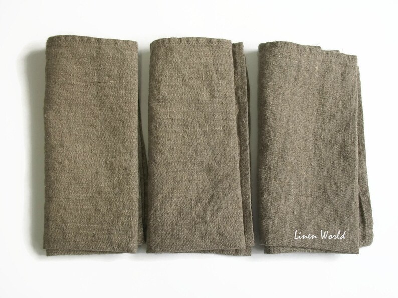 Set of 6 Linen Napkins. Natural Grey Linen Dinner Napkins - Etsy