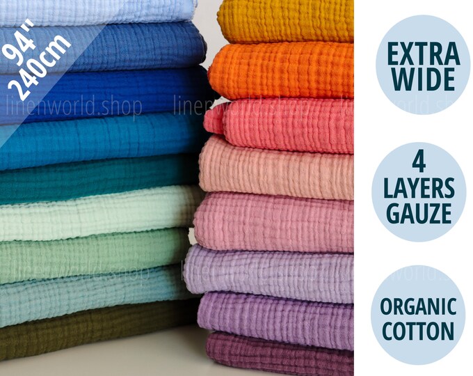 4 Layers Gauze Muslin Fabric by Yard Organic Cotton Double Gauze Fabric ...