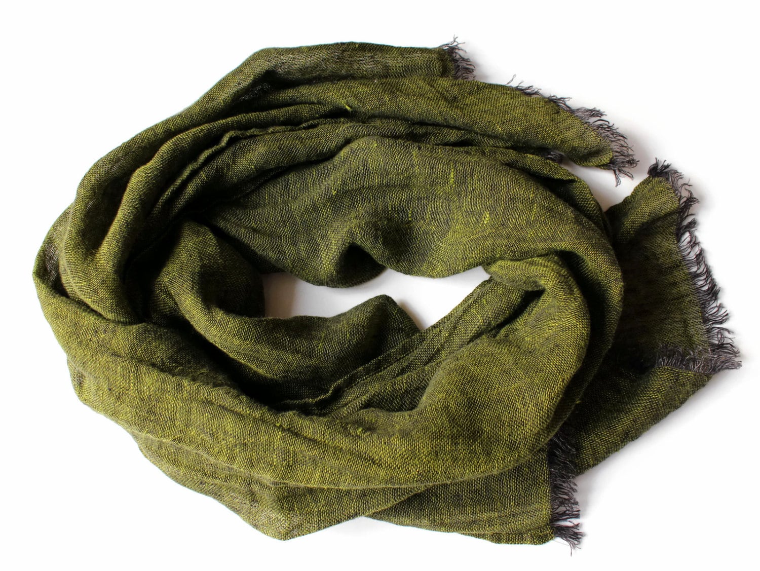 100% Linen Scarf Dark Olive Green Man Scarf Women Scarf - Etsy UK