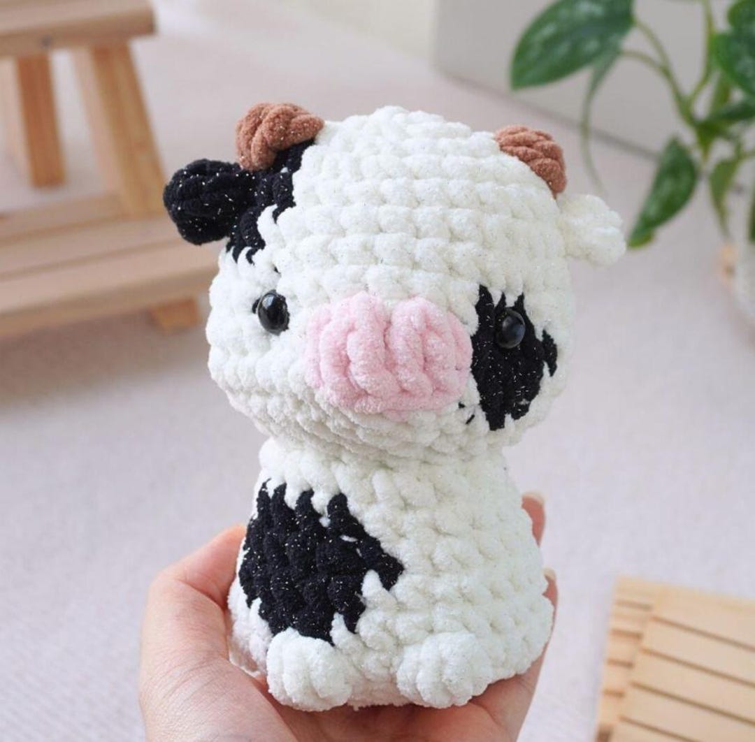 Cuddly Cow No-sew Crochet Pattern, Amigurumi Cow Tutorial, Soft Cuddly ...