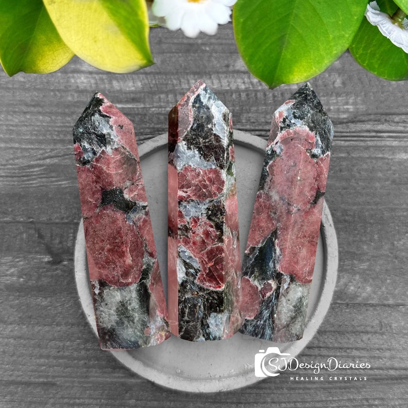 Garnet Astrophyllite Crystal Tower, Natural Firework Stone Obelisk ...