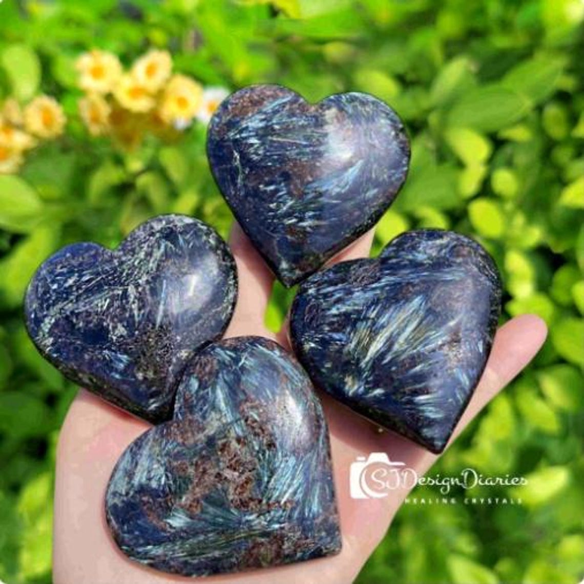2-3inches Arfvedsonite Palmstone, Astrophyllite Palm Stone, Emotional ...