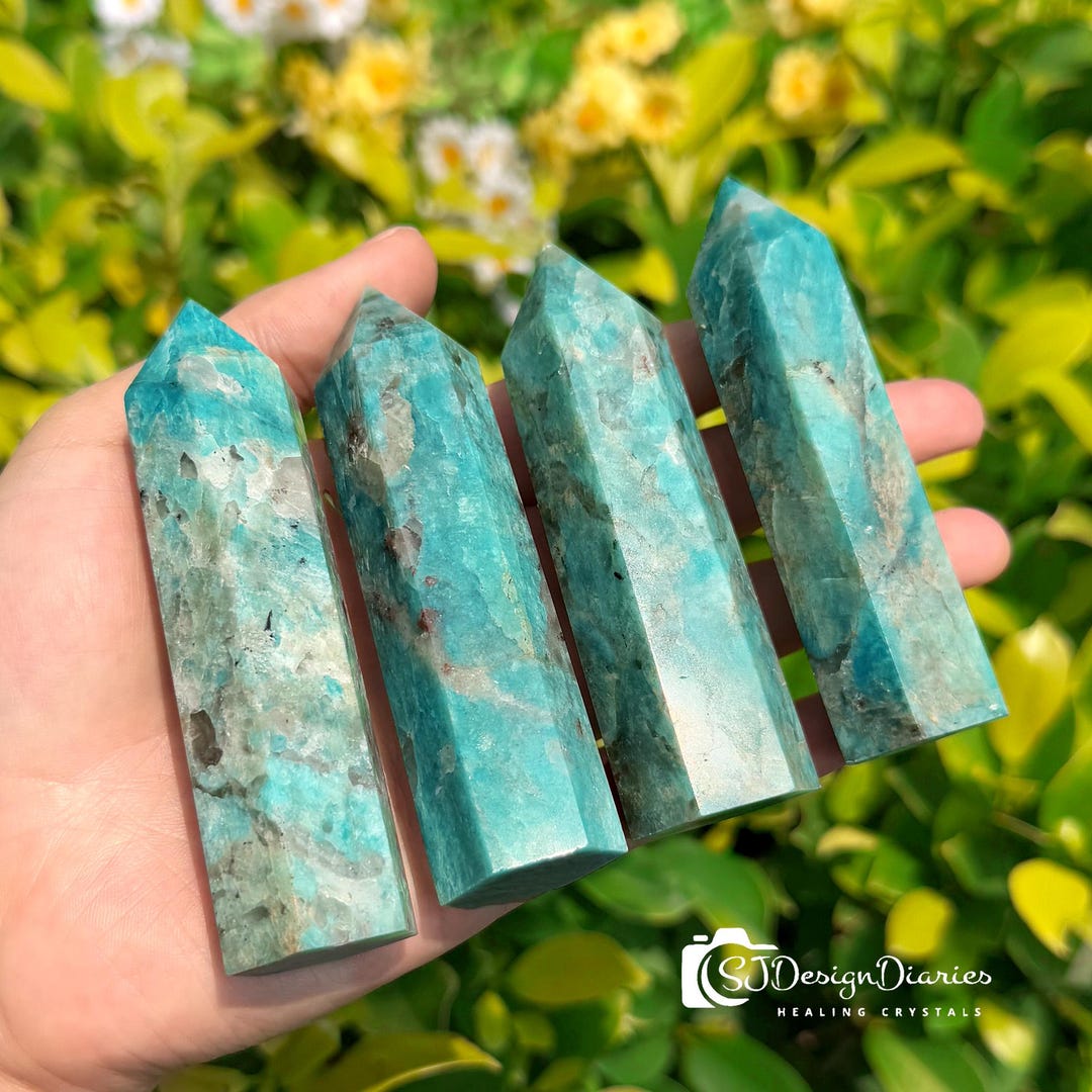 Amazonite Tower ,amazonite Obelisk Wand , Blue Amazonite Point ,mineral ...