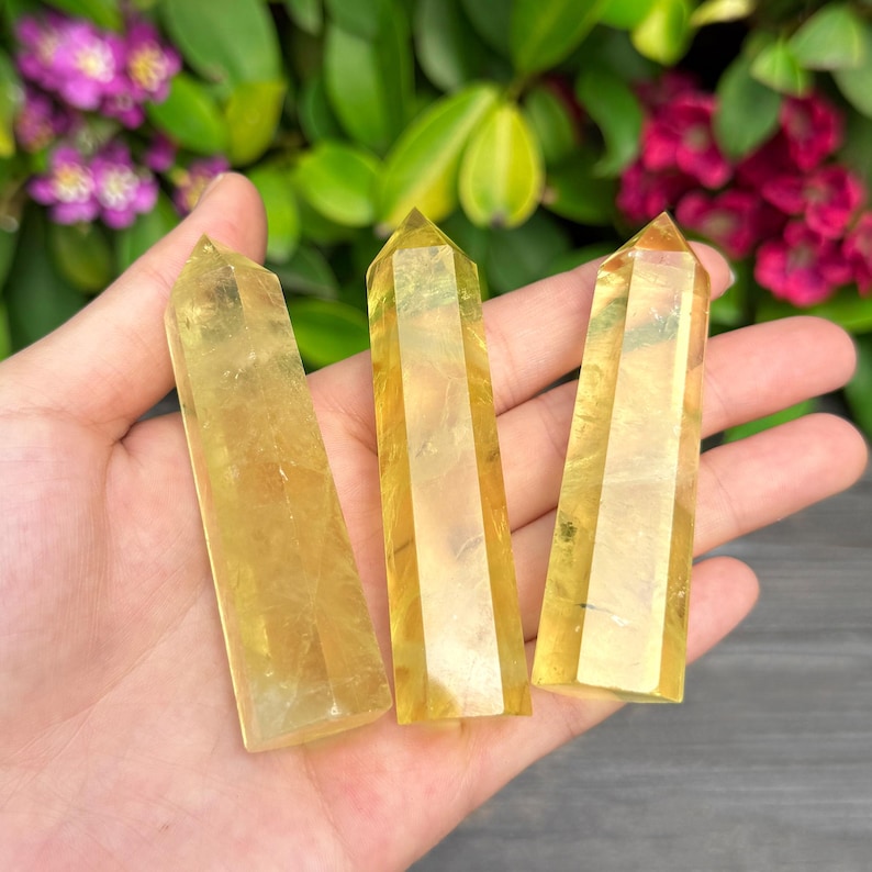 Natural Citrine Quartz Tower, Yellow Crystal Obelisks, Elevate Your ...