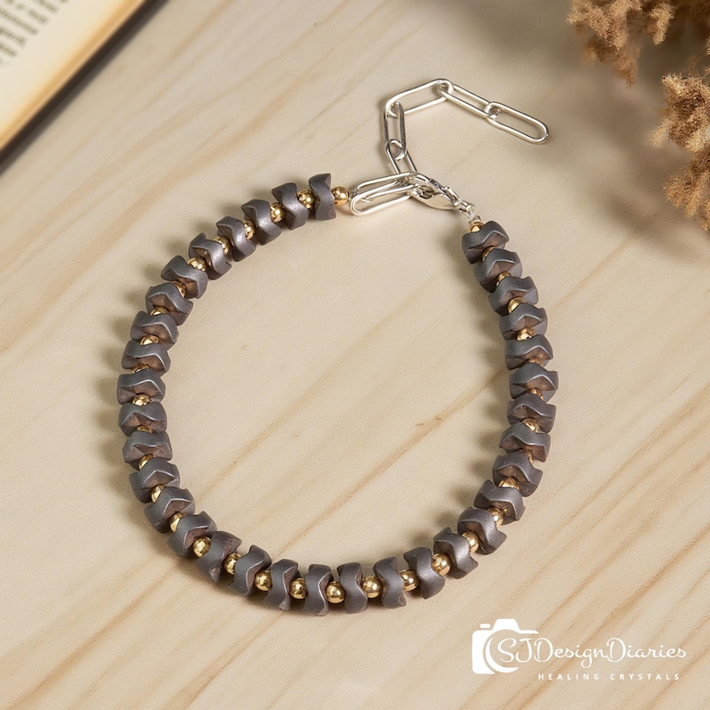 Hematite Stacking Bracelet: Grounding, Stress Relief, Energy Protection ...