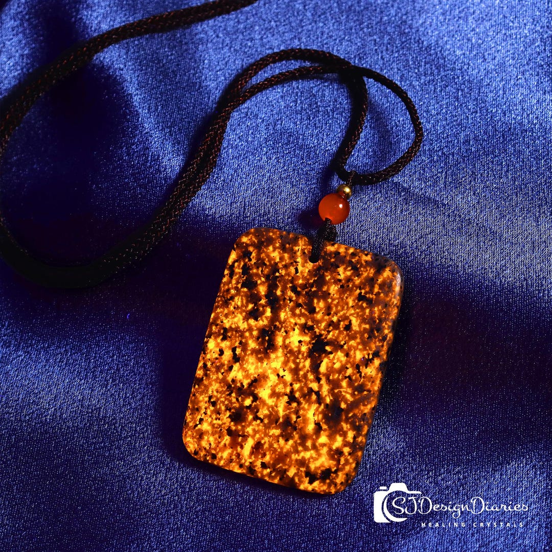 Glowing Yooperlite Pendant: UV Reactive Michigan Stone, Sterling Silver ...