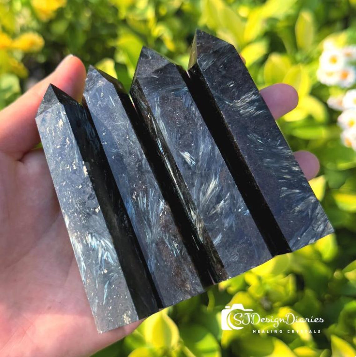 2-3inches Arfvedsonite Palmstone, Astrophyllite Palm Stone, Emotional ...
