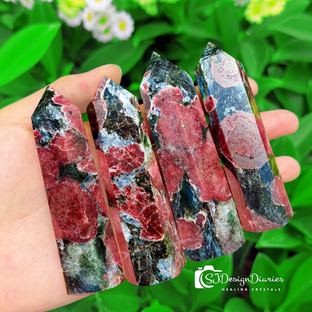 Astrophyllite Garnet Tower, Garnet Agate Obelisk, Mineral Specimen ...