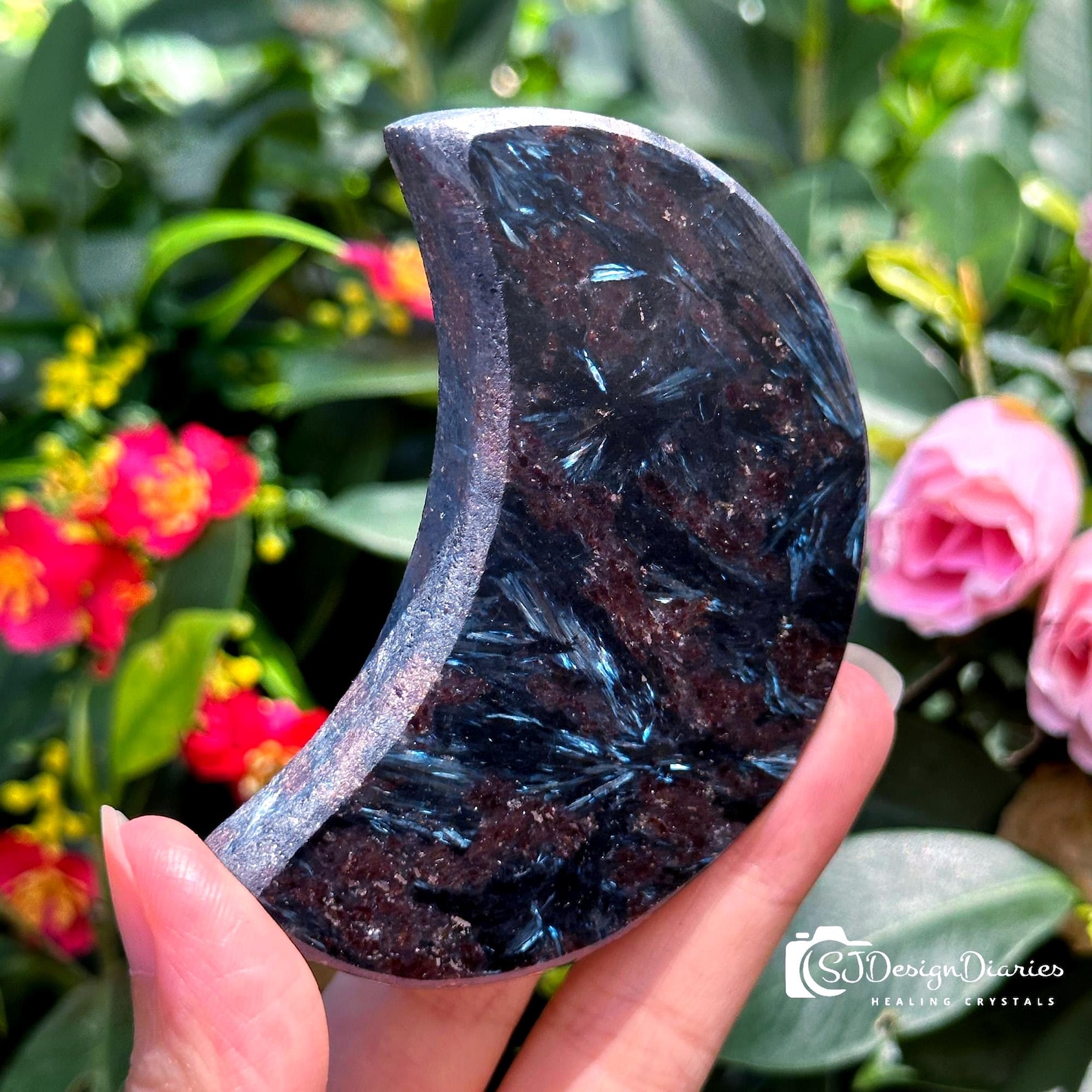 2-3inches Arfvedsonite Palmstone, Astrophyllite Palm Stone, Emotional ...
