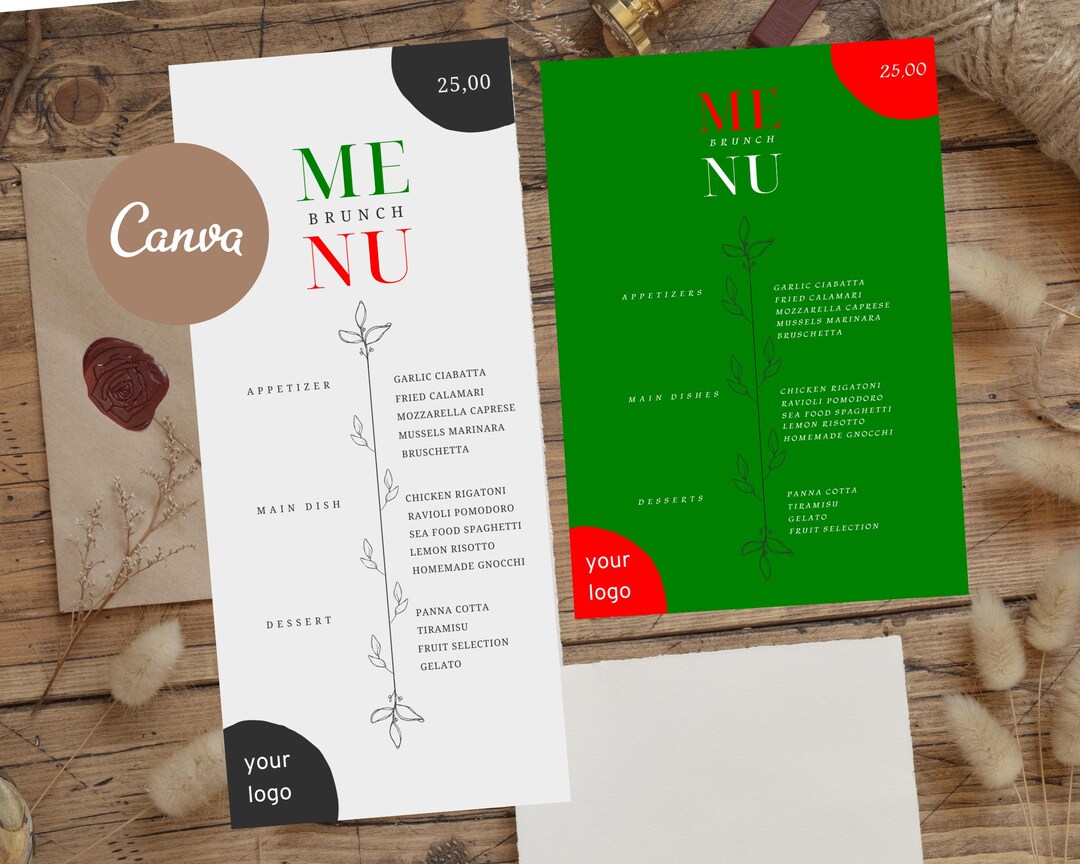 Italian Dinner Menu Template Elegant Italian Restaurant Menu Template ...