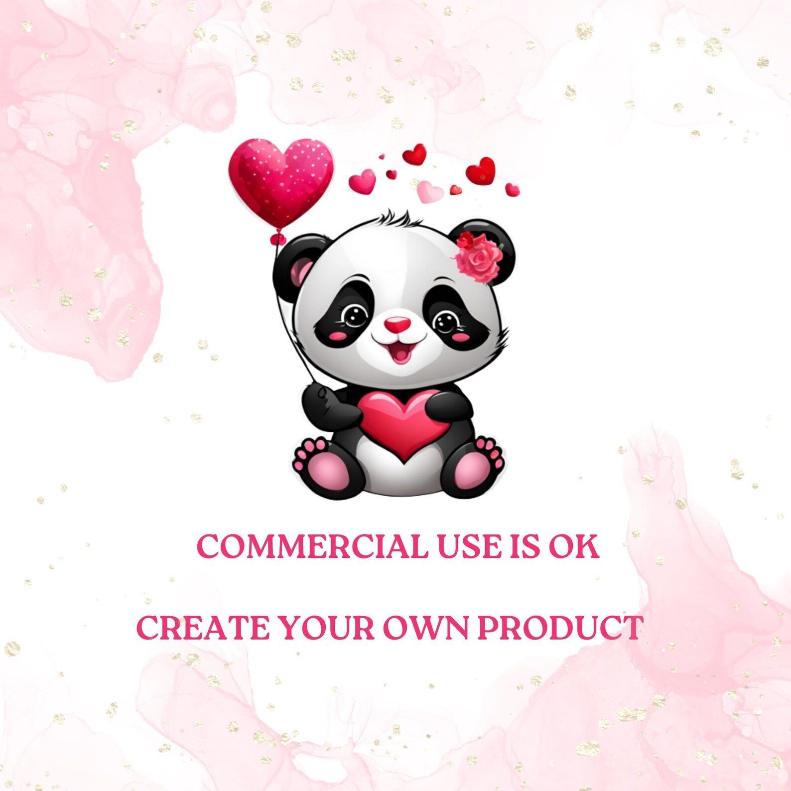 Valentines Day Cute Panda Clipart Bundle Valentine Animal Clipart ...