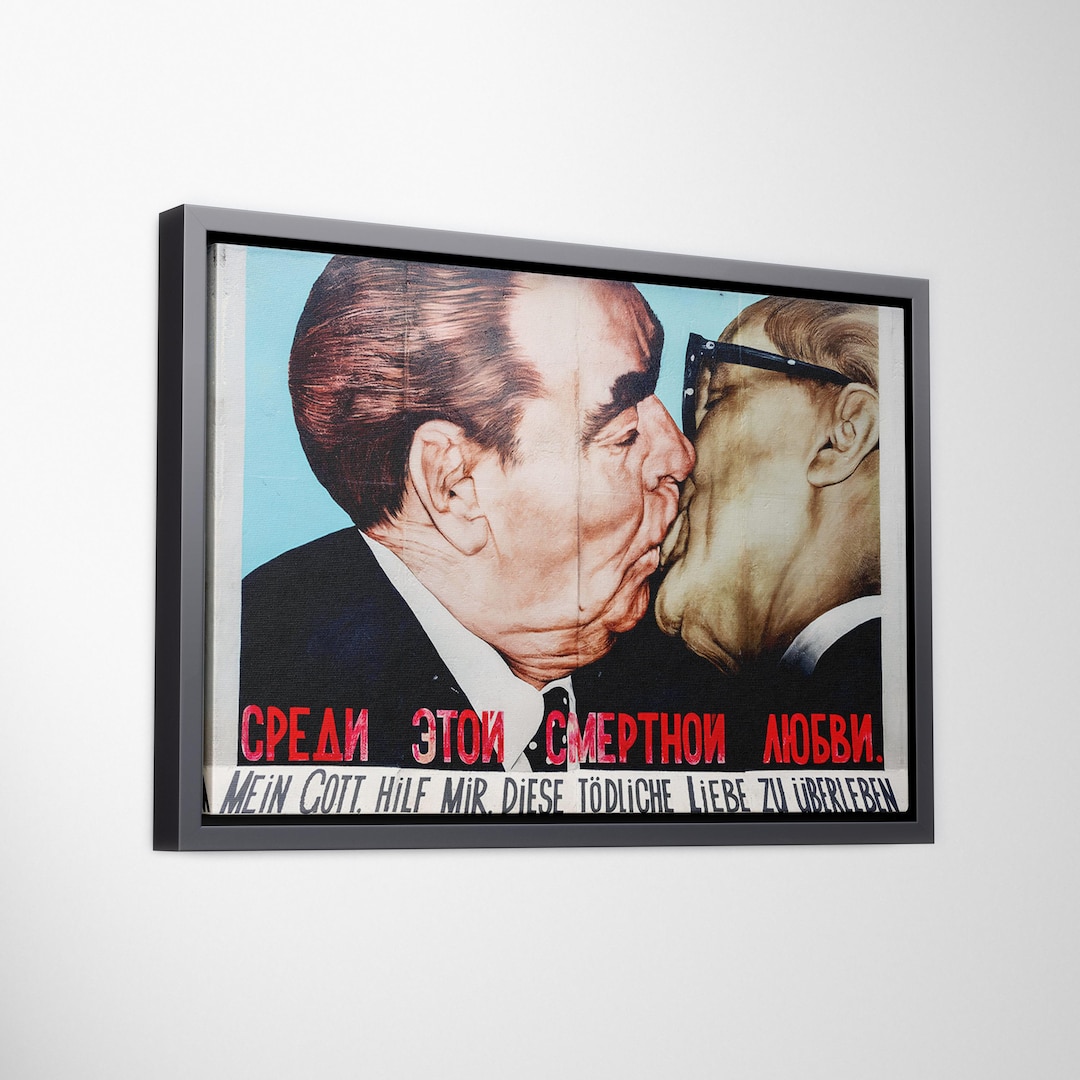 Leonid Brezhnev and Erich Honecker in a Socialist Fraternal Kiss ...