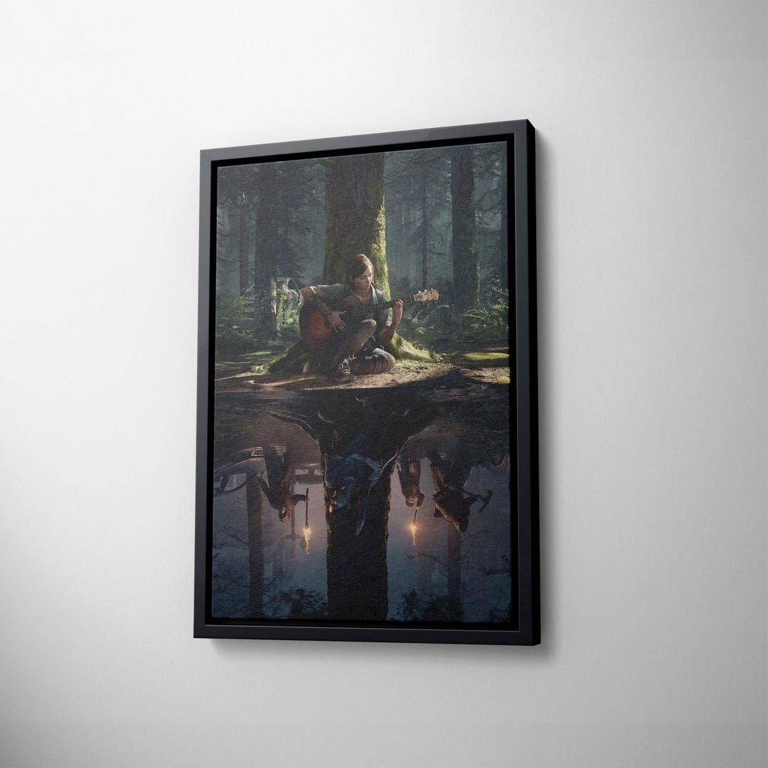 Last of Us Part 2 Ellie Playing the Guitar Day/night Framed Canvas Wall ...