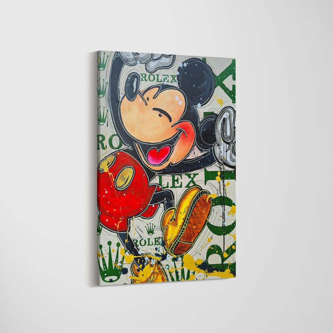 Mickey Mouse Rolex Style Artwork, Luxury Painting Fashion Prints ...