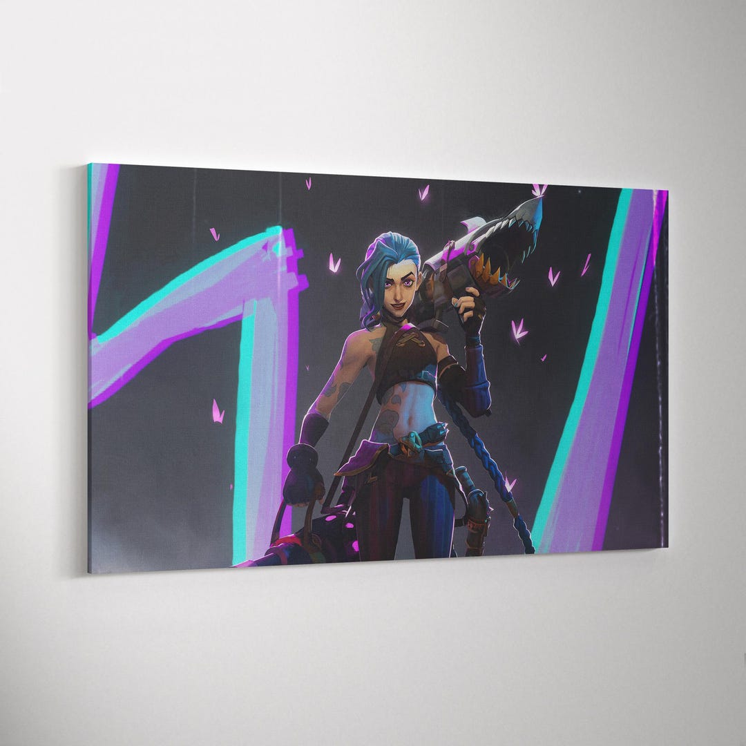 League of Legends Jinx Canvas Print, Arcane Tv Show Canvas Artwork, LOL ...