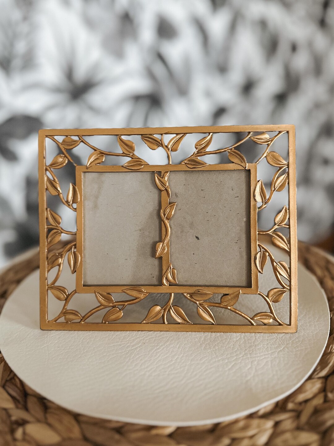 Vintage Art Nouveau Gold 5x7 Photo Frame | Leafy Vine Detail | Holds ...