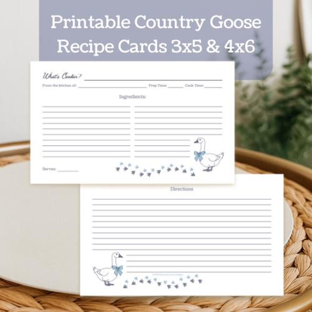 Printable What’s Cookin’ Recipe Card | Digital Download | Cottagecore ...