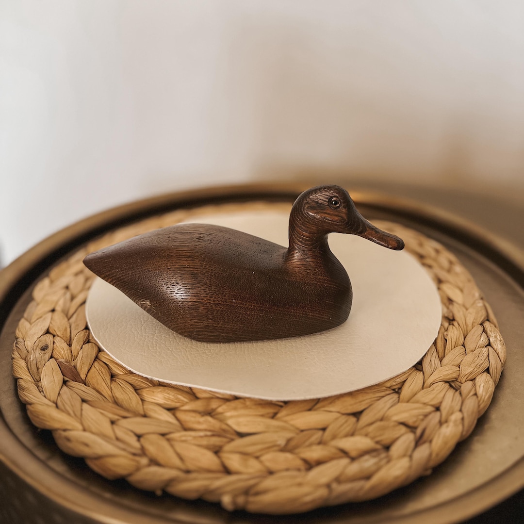 Vintage Hand-carved Wooden Duck Figurine: Rustic Cabin Decor - Etsy