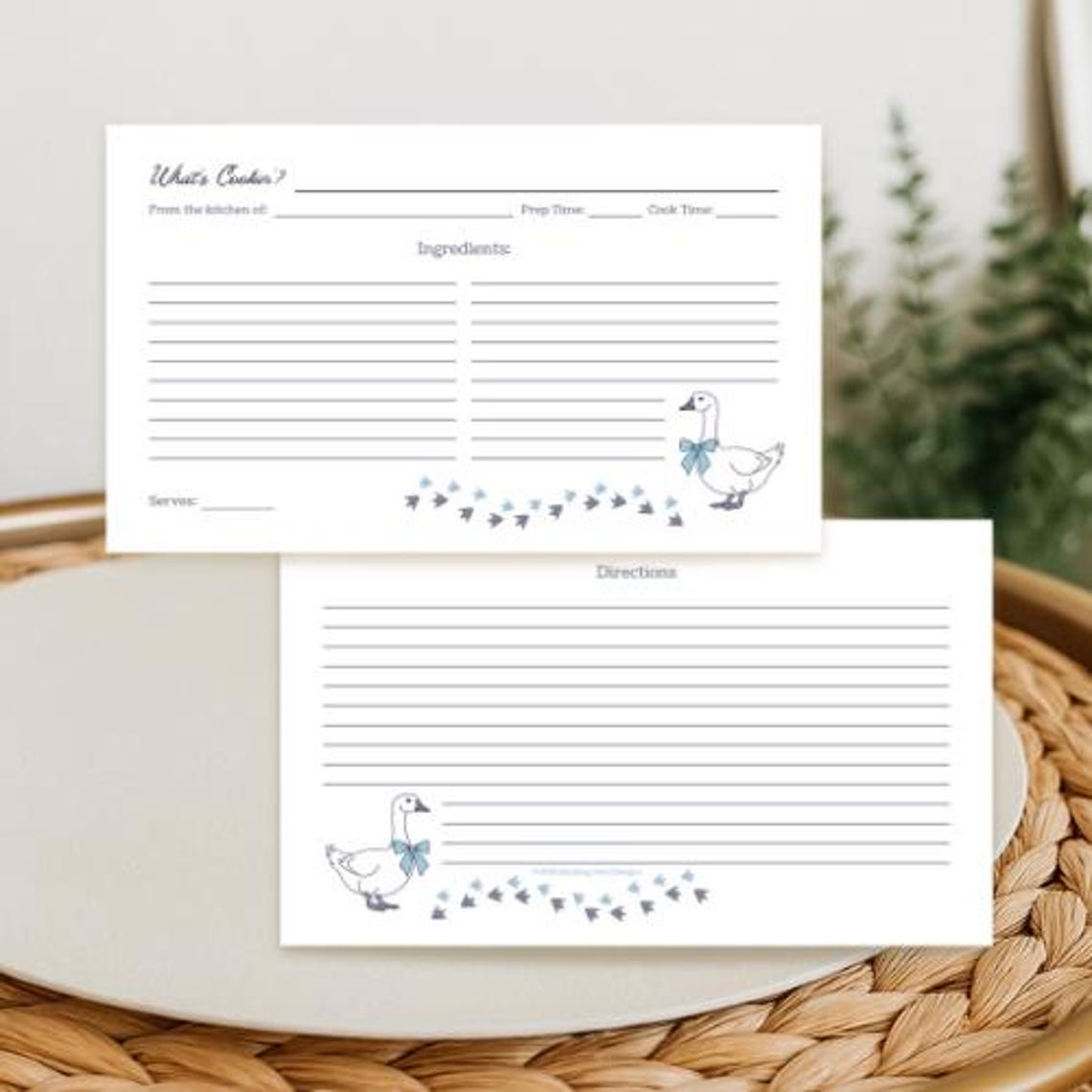 Printable What’s Cookin’ Recipe Card | Digital Download | Cottagecore ...