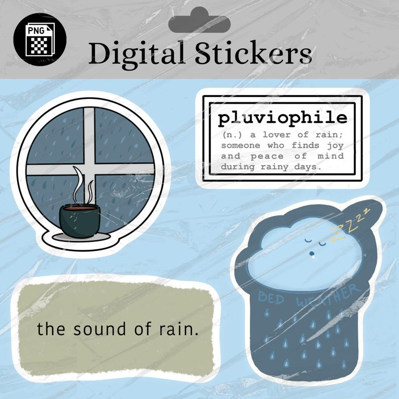 Lover of Rain Printable Sticker I Love Rain Digital Printable Sticker ...