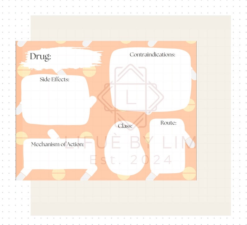 50 Medication Template Cards multicolor - Etsy