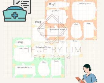 50 Medication Template Cards multicolor - Etsy