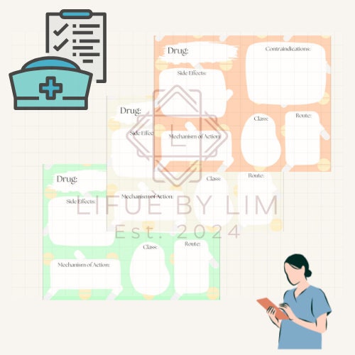 50 Medication Template Cards multicolor - Etsy