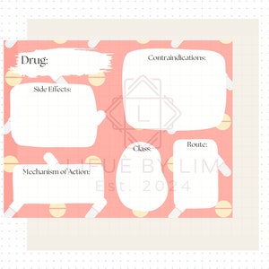 50 Medication Template Cards multicolor - Etsy