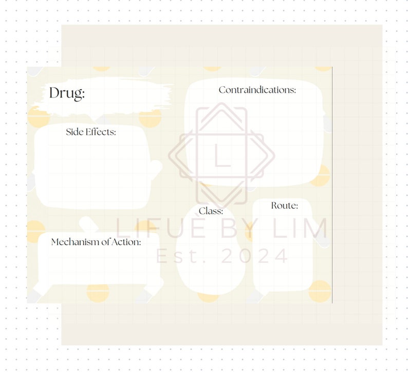 50 Medication Template Cards multicolor - Etsy