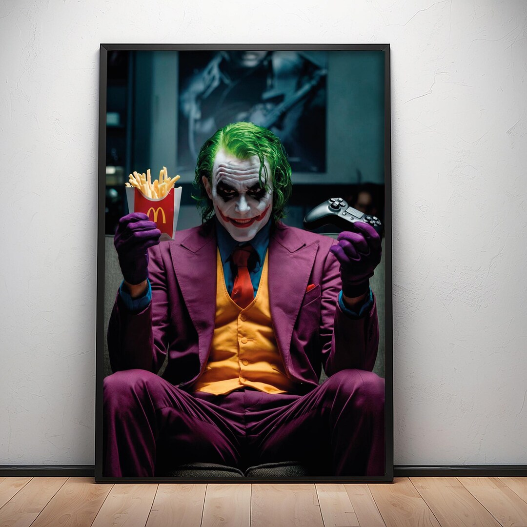Joker Gamer Vibes Poster Unique Wall Art Decor, Pop Culture Inspired ...