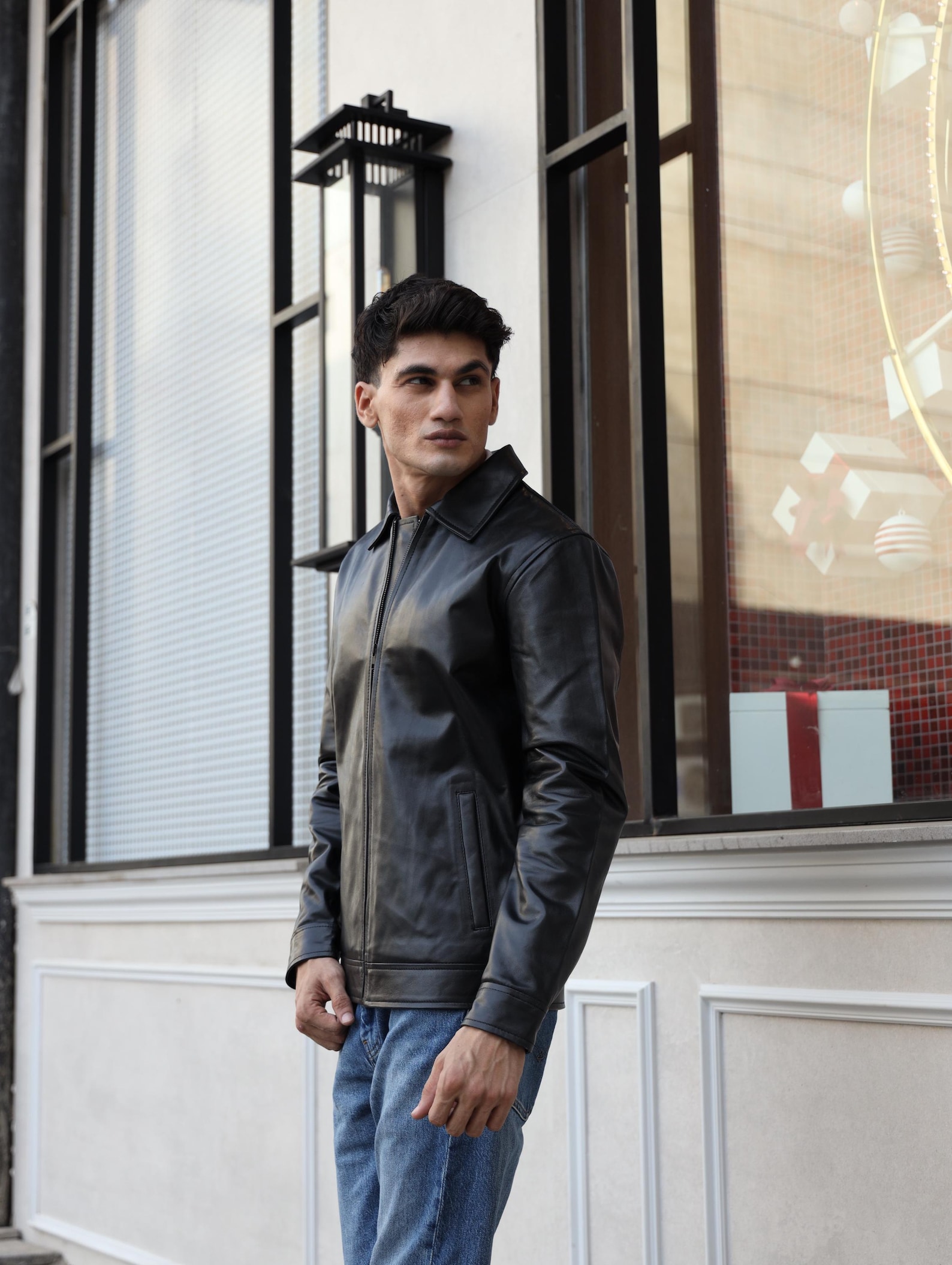 The Phantom – Matrix Inspired Black Lambskin Leather Jacket - Full ...