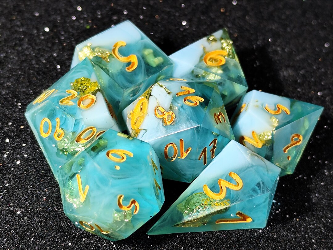 Marsh Dnd Dice Set With Gold - Etsy
