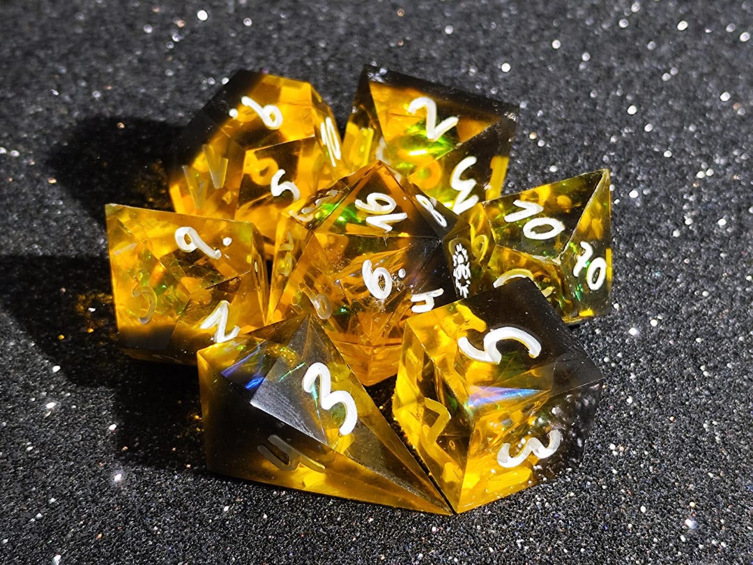 Iridescent Yellow Dnd Dice Set - Etsy